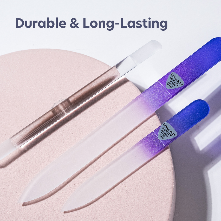 3-Piece Glass Manicure Set in Violet | Bona Fide Beauty