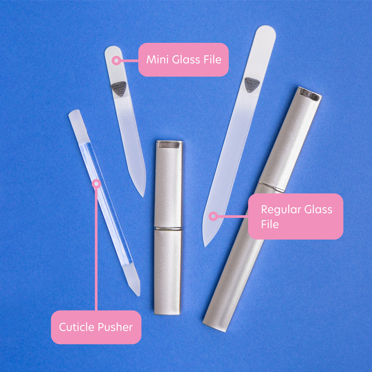 3-Piece Glass Manicure Set (Silver) | Shop Nail Tools | Bona Fide ...