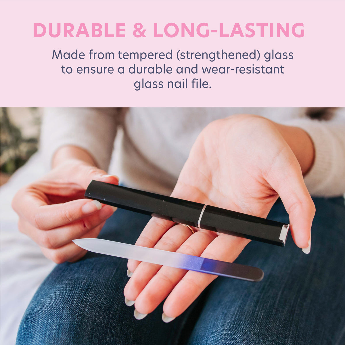 Single Glass Nail File - Midnight | Bona Fide Beauty
